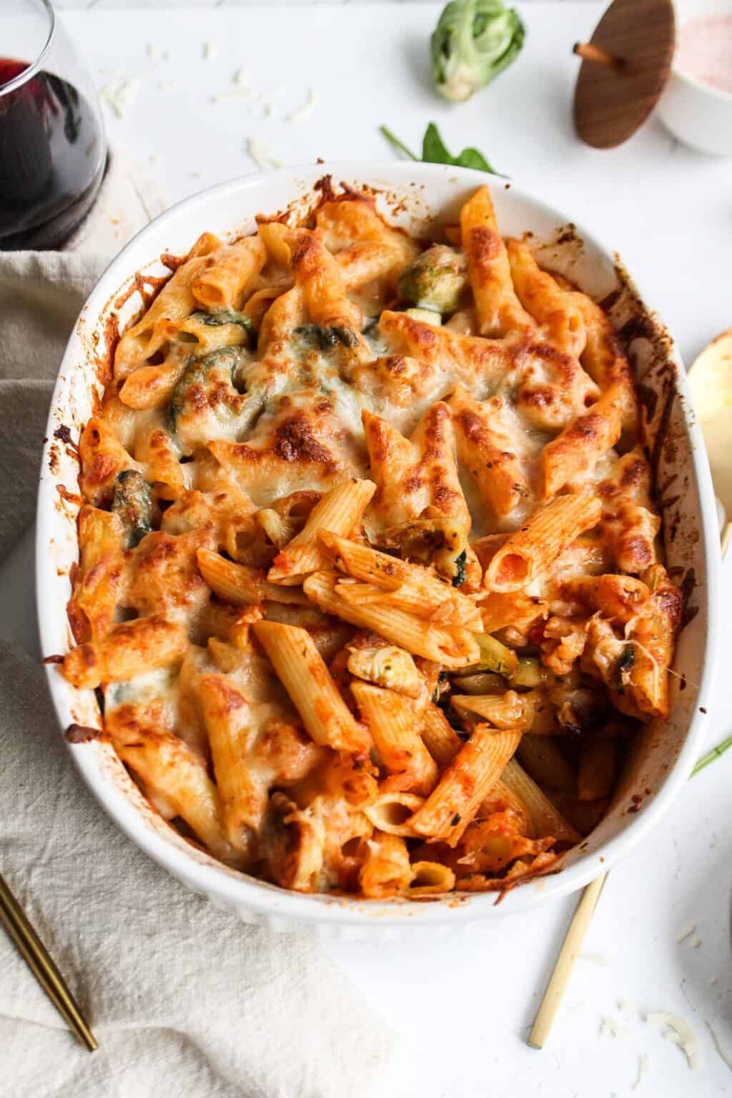 An Easy Vegetable Pasta Bake Recipe - Nomaste Hungry