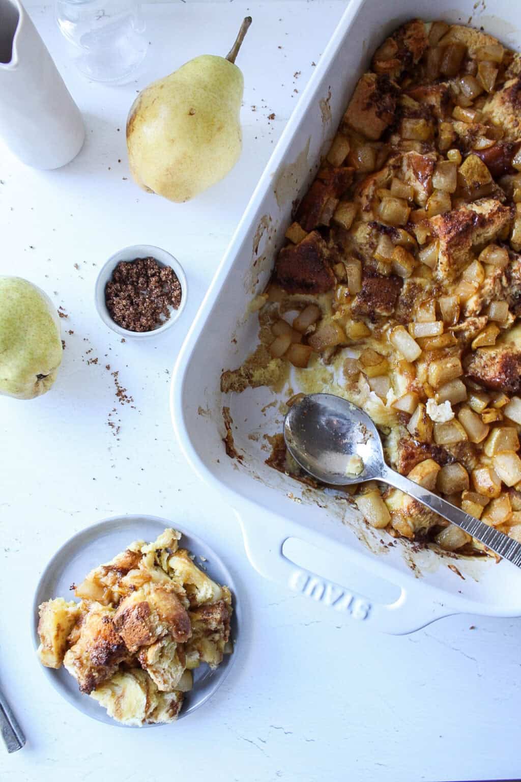 Pear and Brown Sugar French Toast Bake - Nomaste Hungry