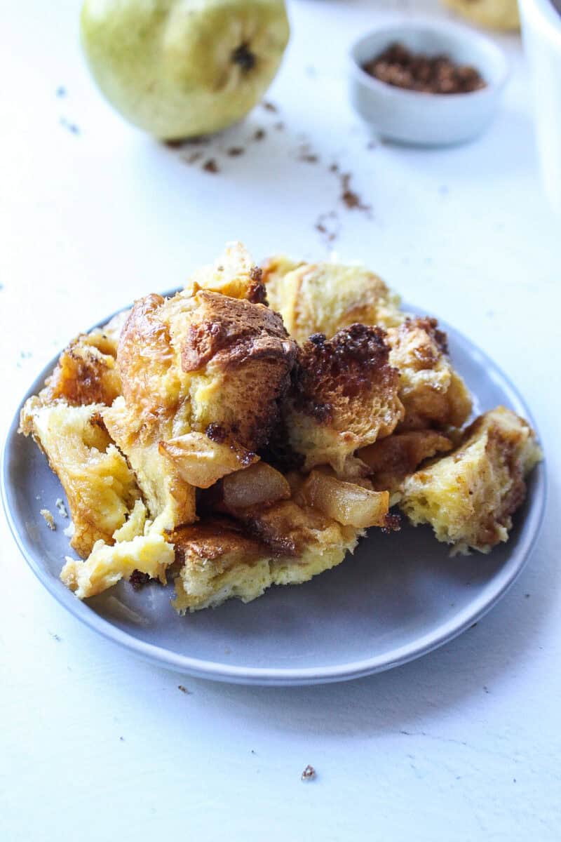 Pear and Brown Sugar French Toast Bake - Nomaste Hungry