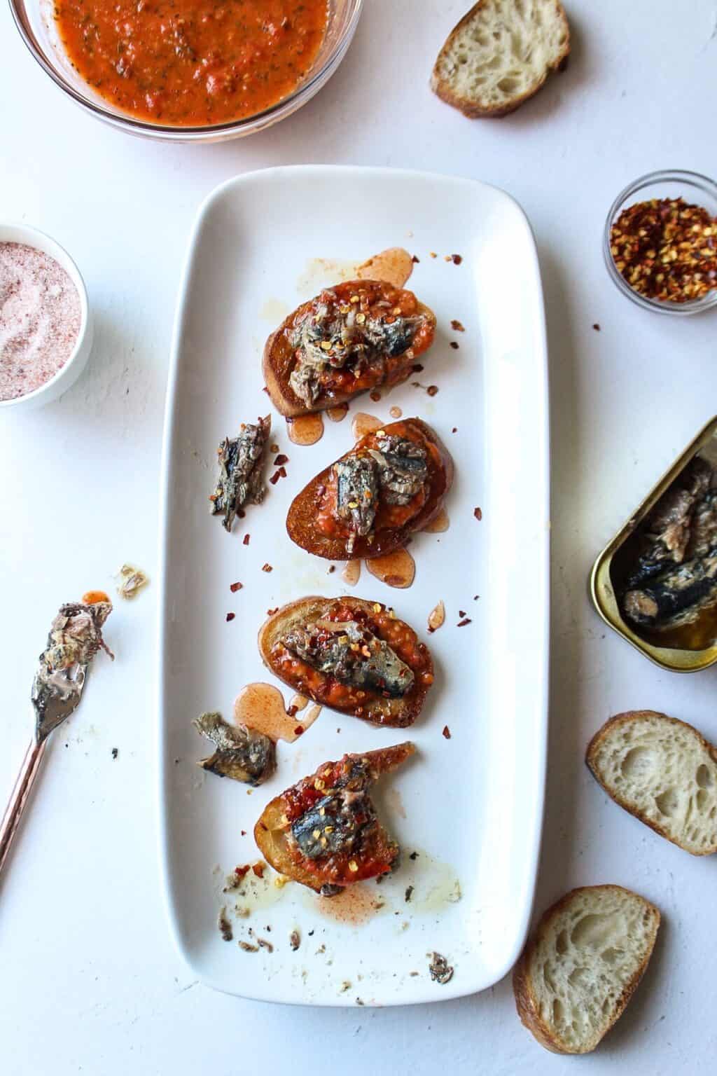 Tomato Sardine Toast - Nomaste Hungry
