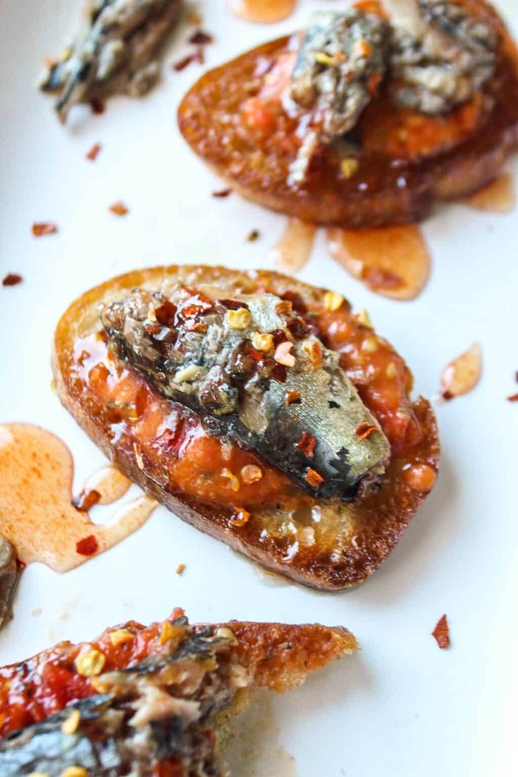 Tomato Sardine Toast - Nomaste Hungry