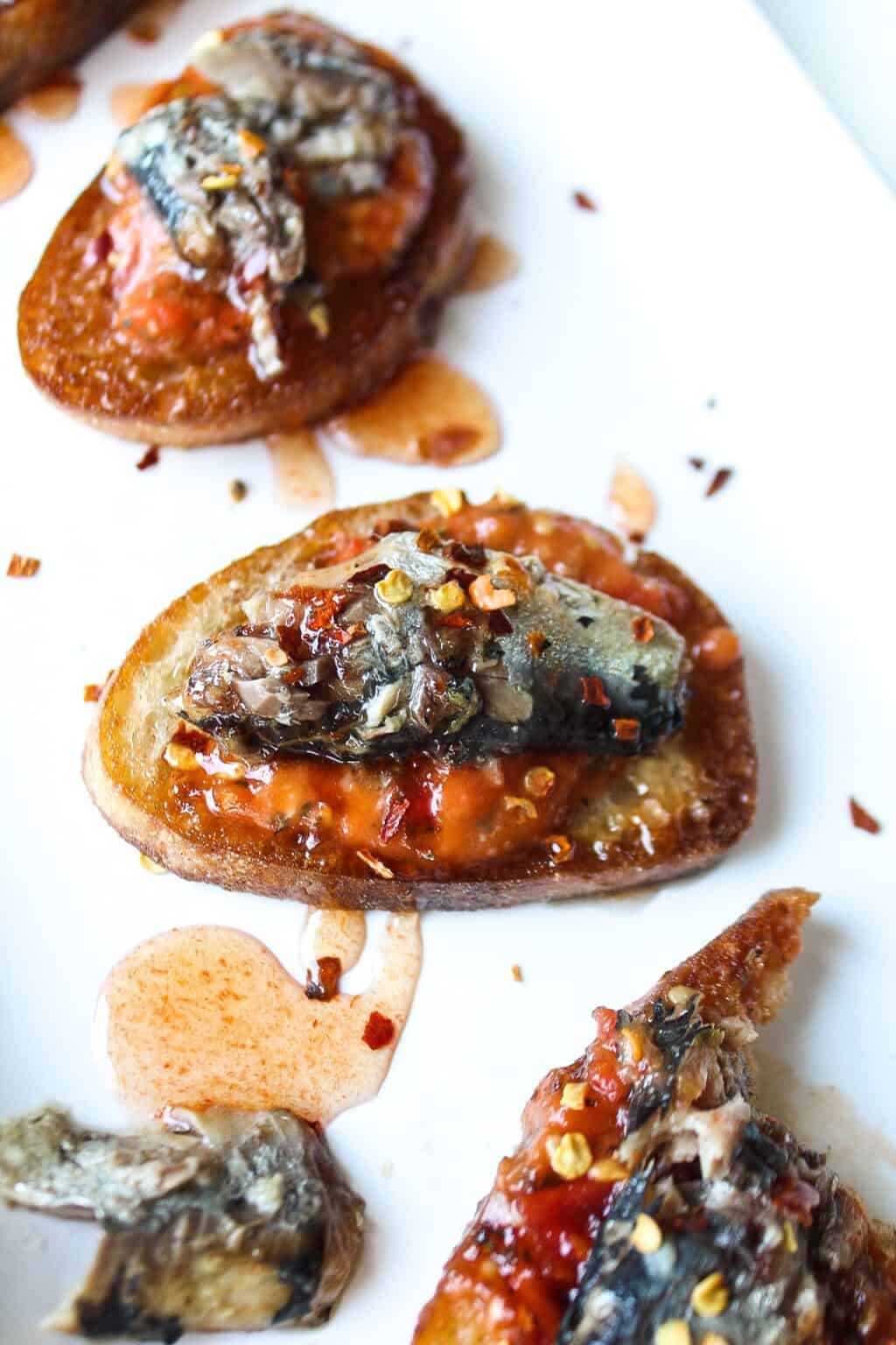 Tomato Sardine Toast - Nomaste Hungry