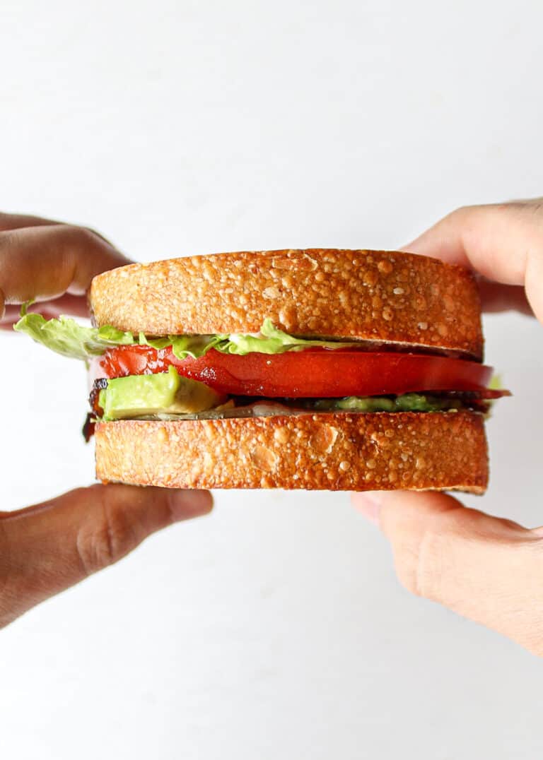 The BEST Bacon Lettuce Tomato (BLT) with Avocado Sandwich - Nomaste Hungry