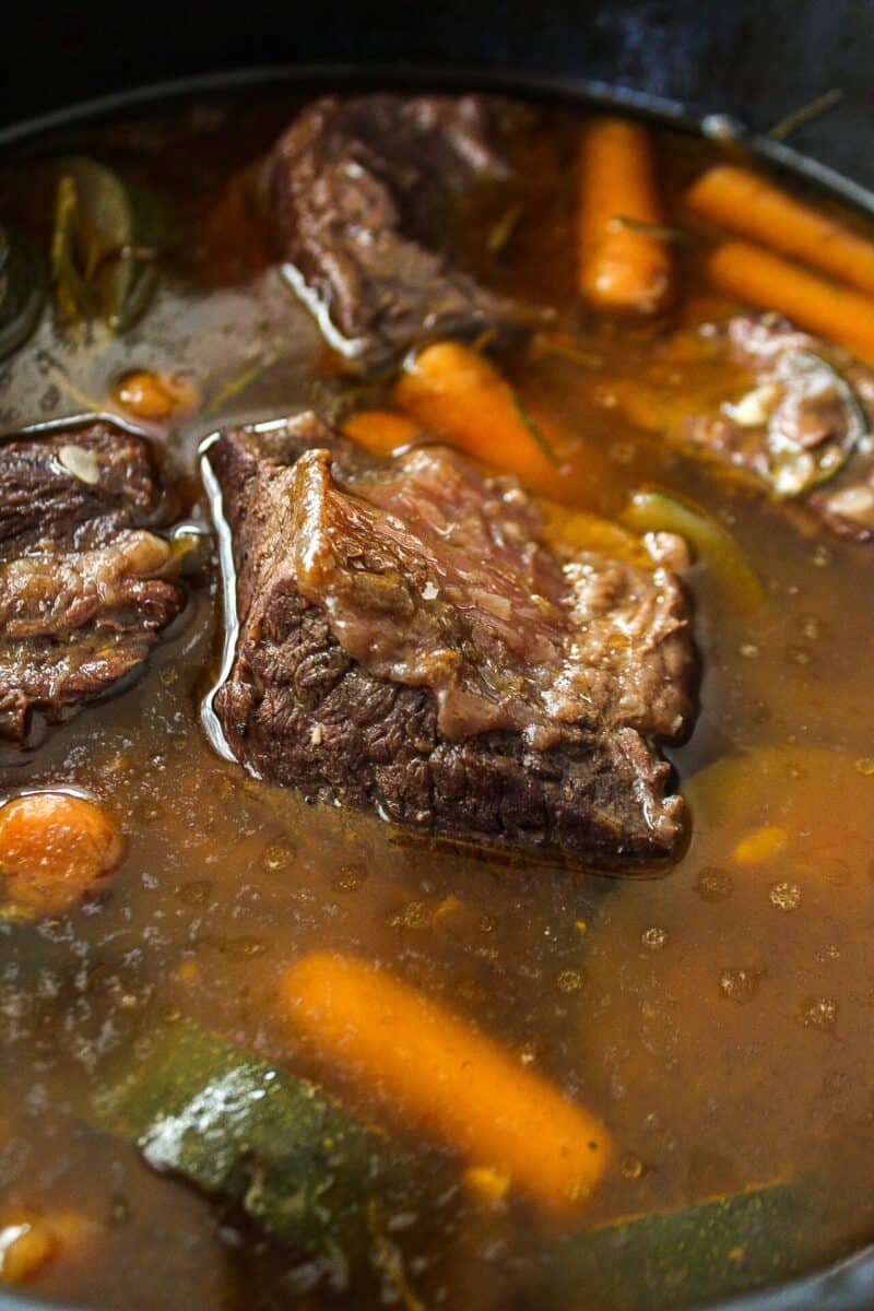 Red Wine Dutch Oven Braised Short Ribs - Nomaste Hungry