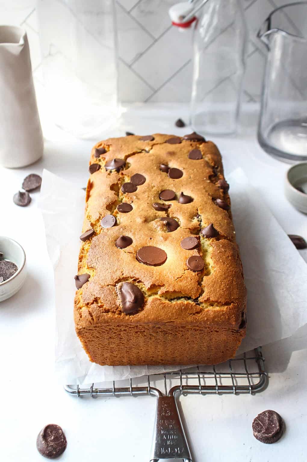Moist Sour Cream Chocolate Chip Loaf Cake - Nomaste Hungry