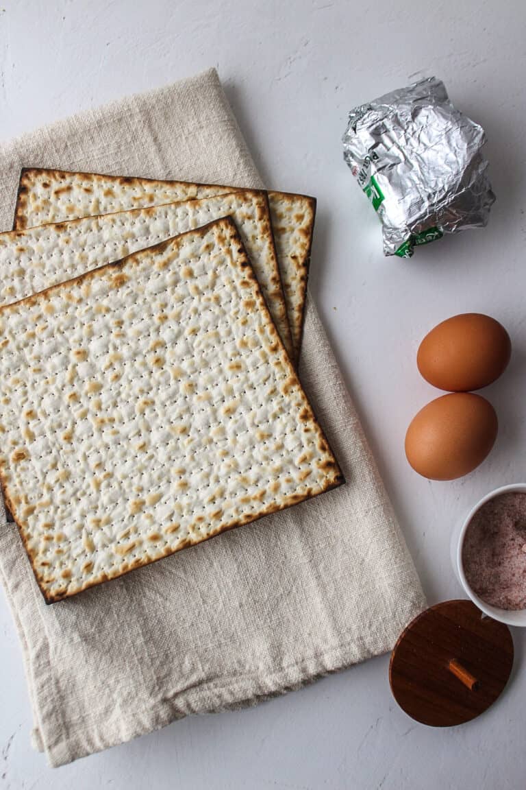 Simple Savory Matzo Brei Recipe (Egg Fried Matzo) - Nomaste Hungry