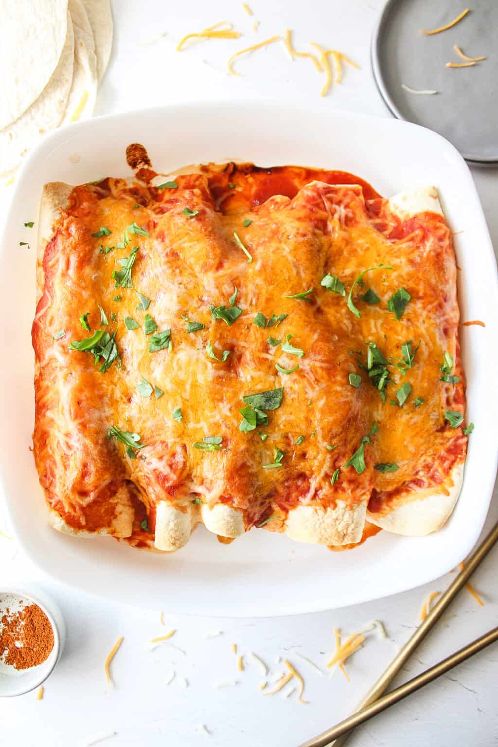 Simple and Easy Chicken Enchiladas Recipe - Nomaste Hungry