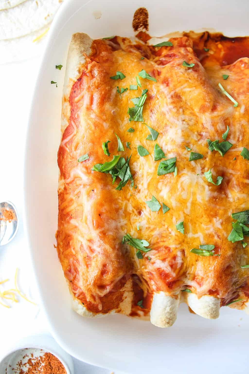 Simple and Easy Chicken Enchiladas Recipe - Nomaste Hungry