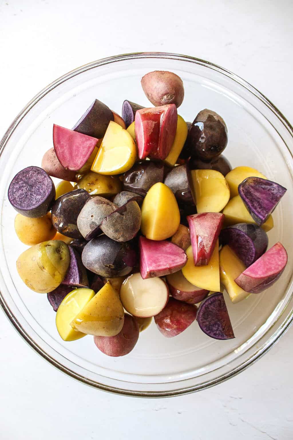Herb Roasted Rainbow Baby Potatoes - Nomaste Hungry