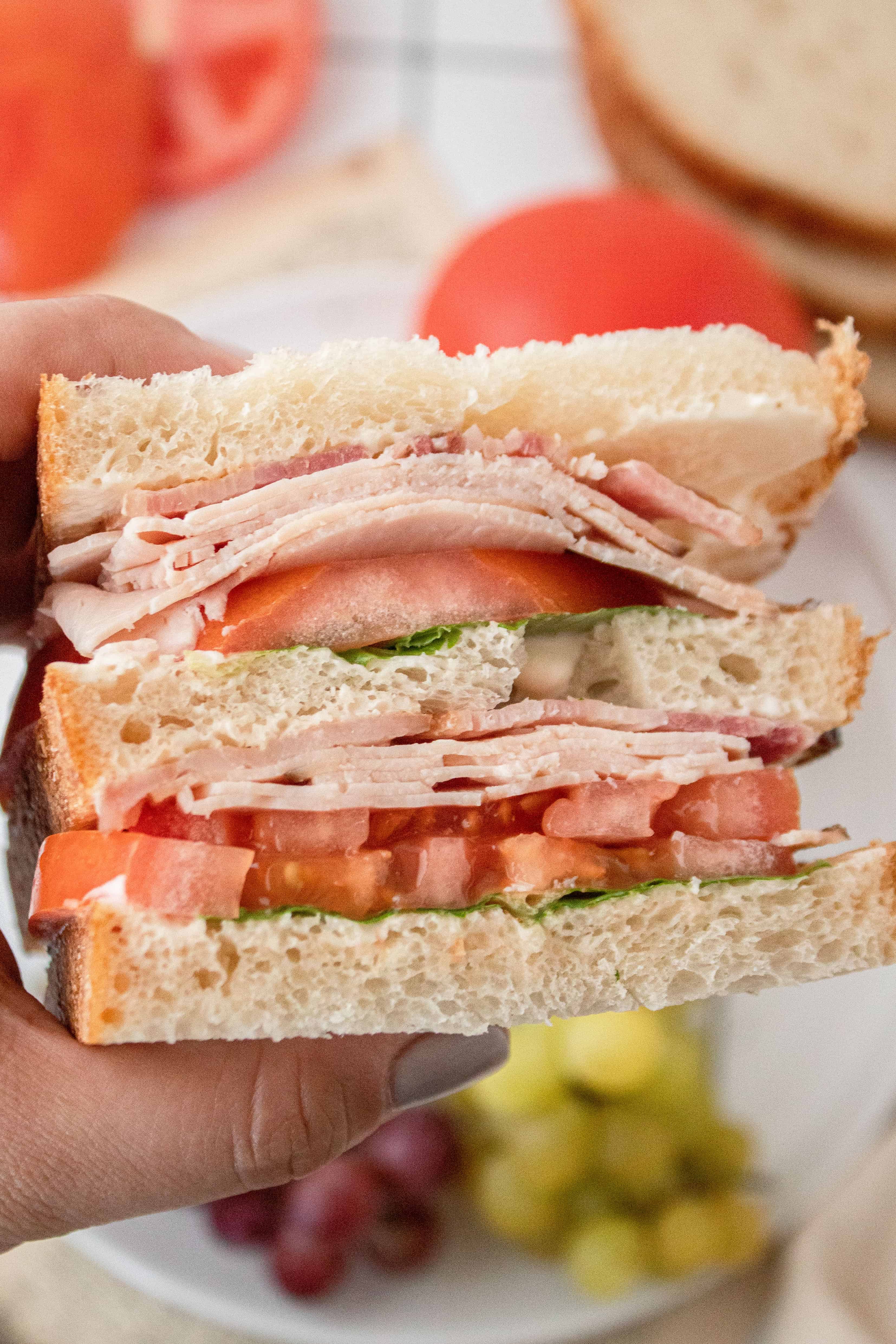Ultimate Turkey Club Sandwich (on Sourdough!) Recipe - Nomaste Hungry