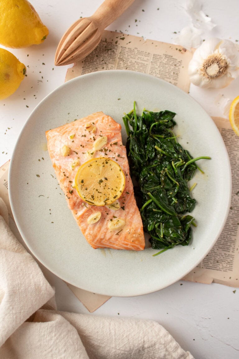 Baked Lemon Garlic Salmon - Nomaste Hungry
